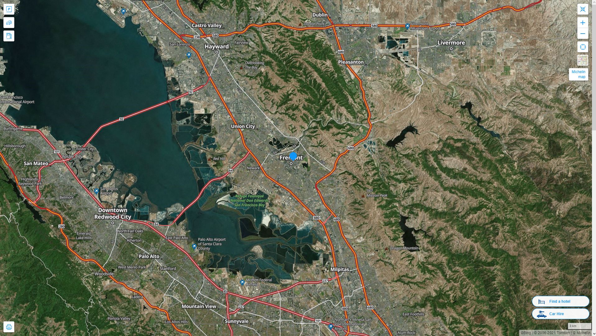 Fremont, California Map