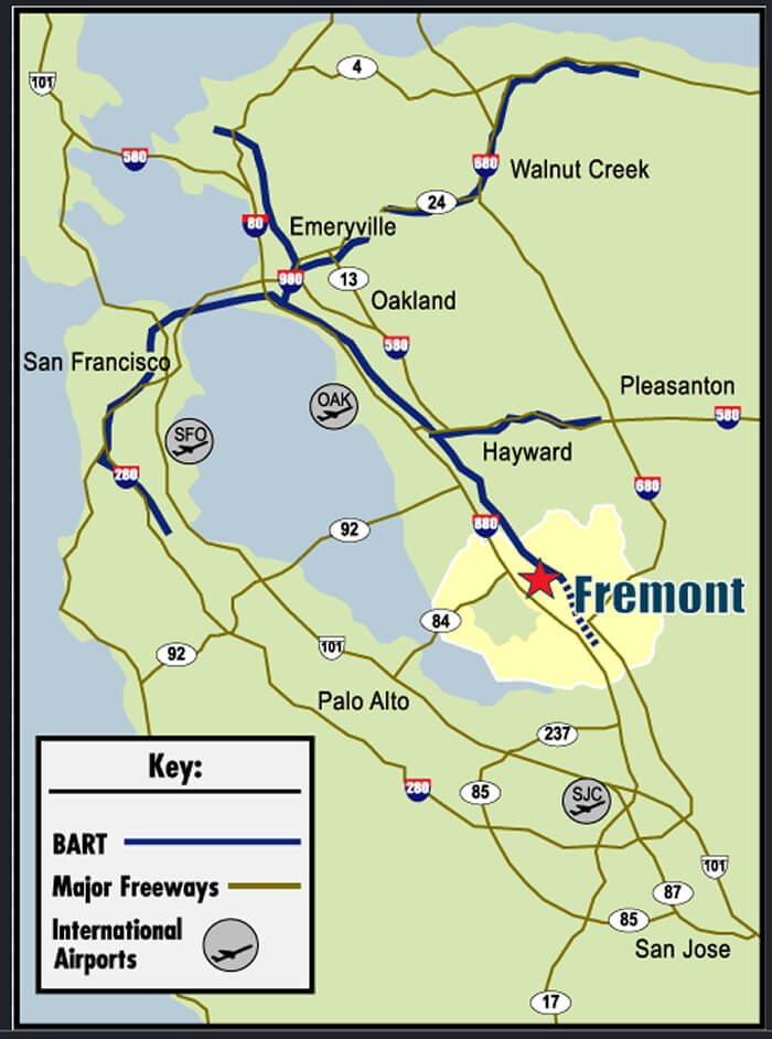 Fremont, California Map