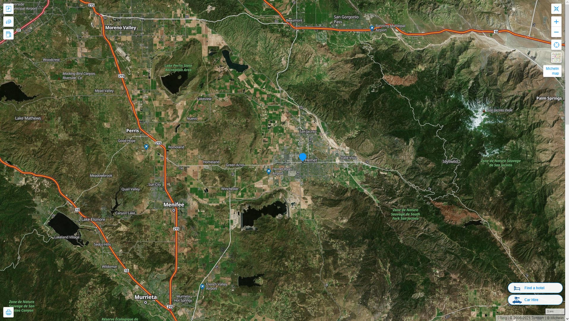 Hemet, California Map