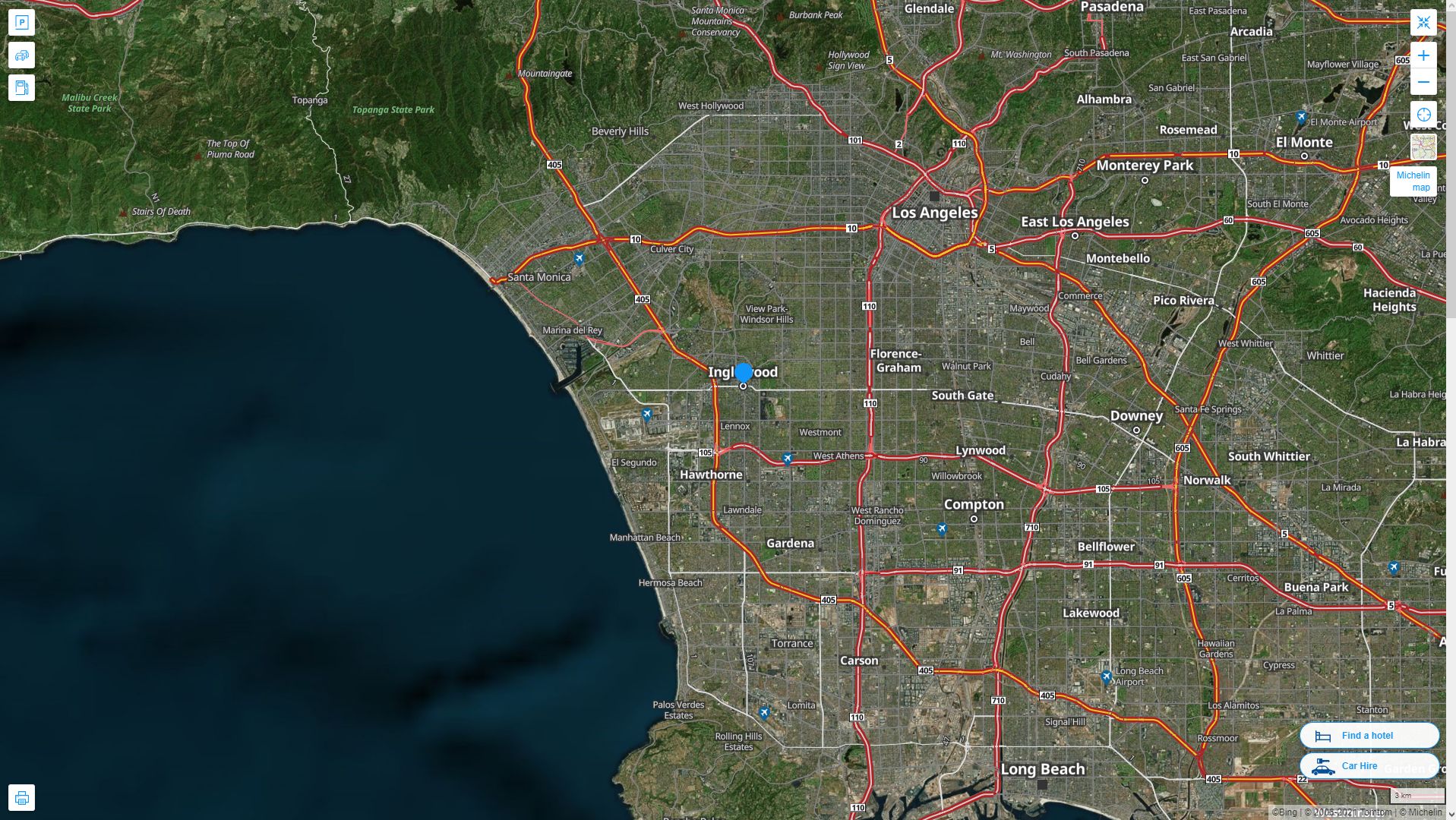 Inglewood, California Map