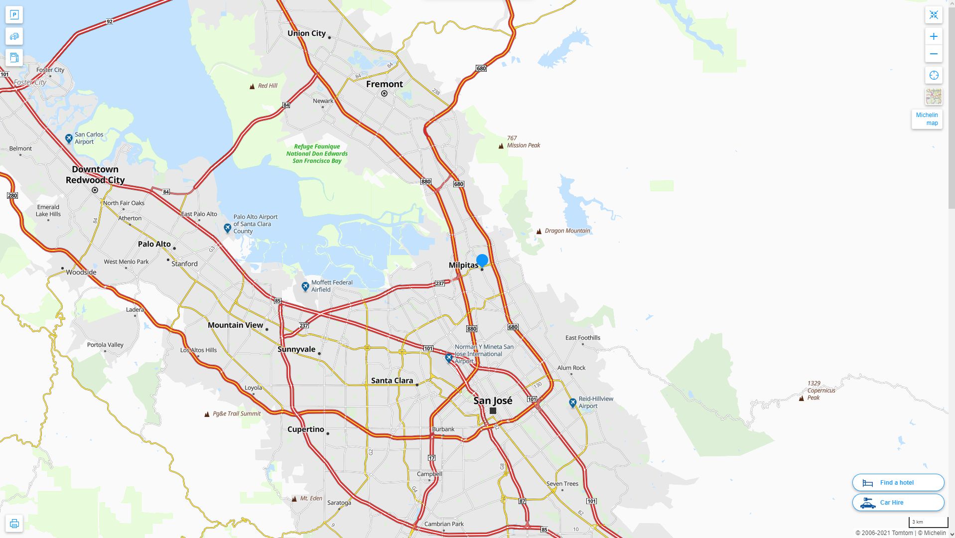 Milpitas, California Map