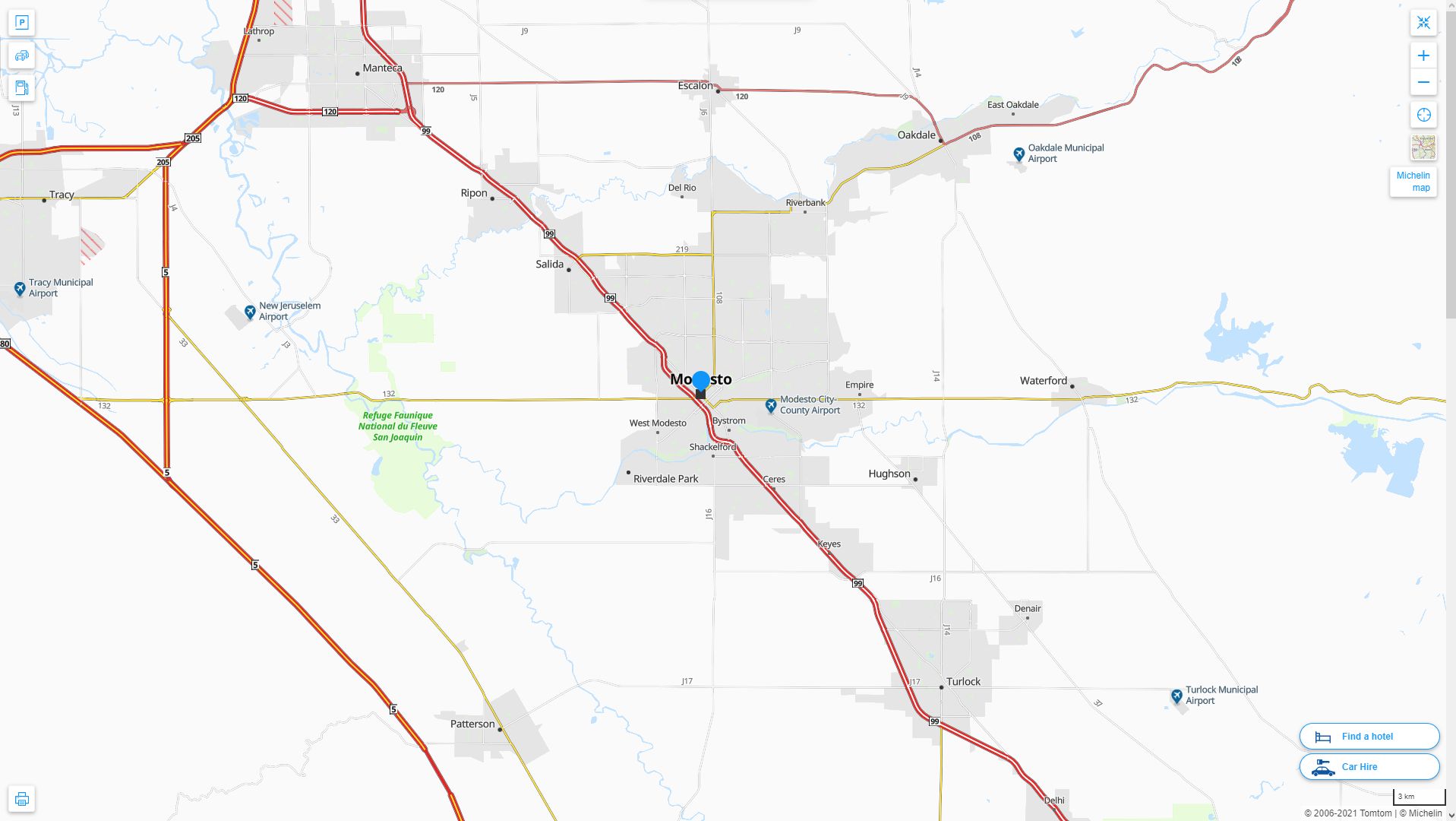 Modesto, California Map