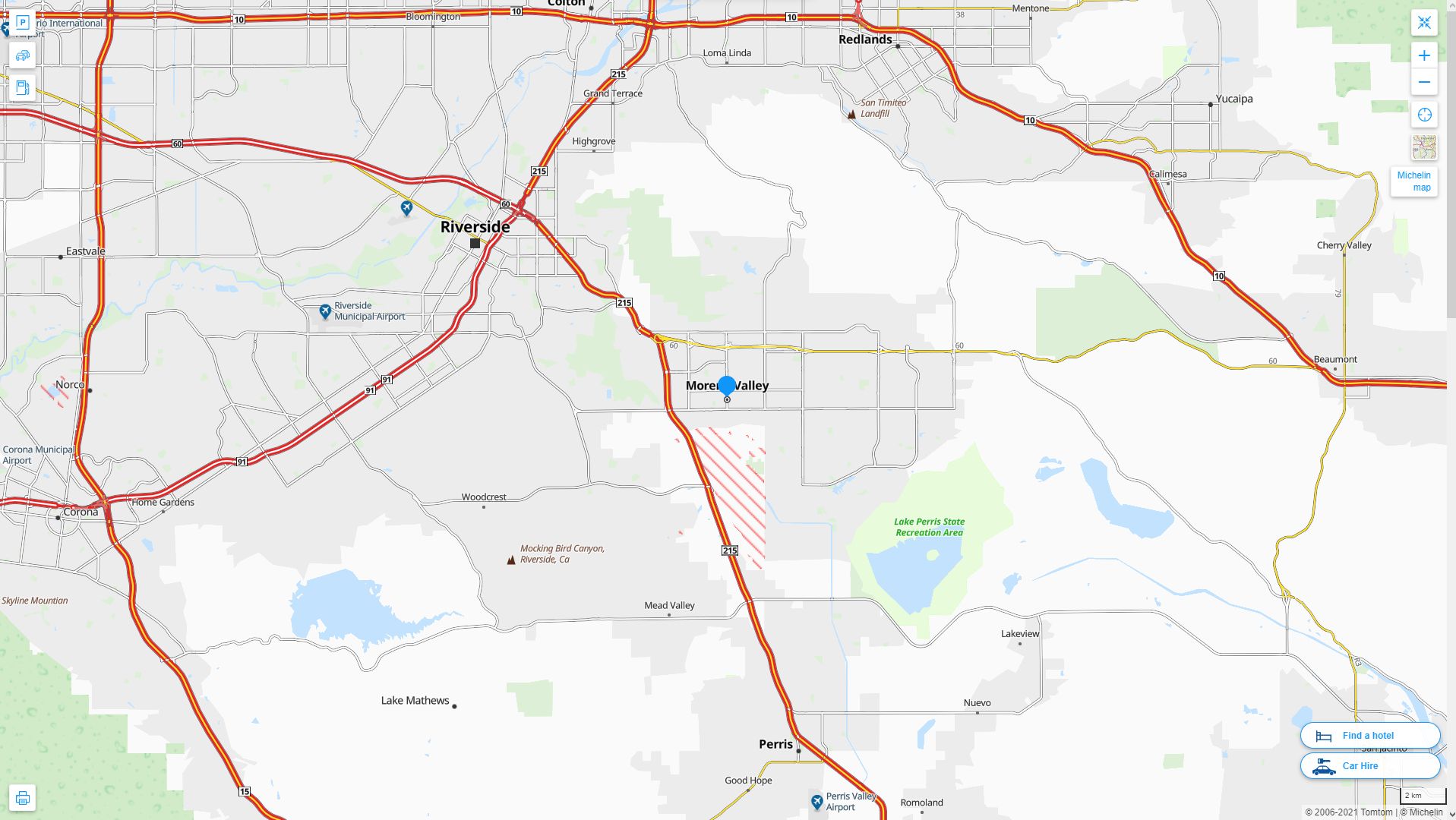 Moreno Valley, California Map