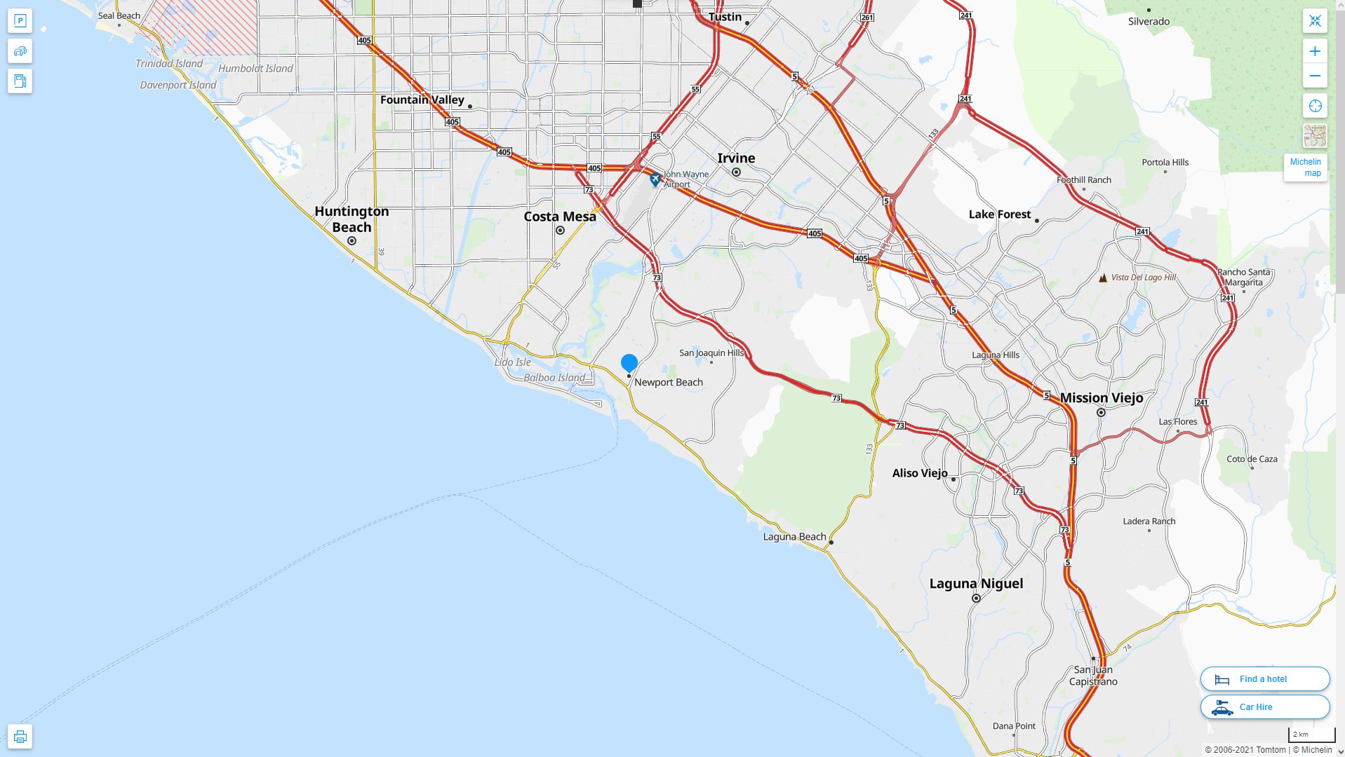 Newport Beach, California Map