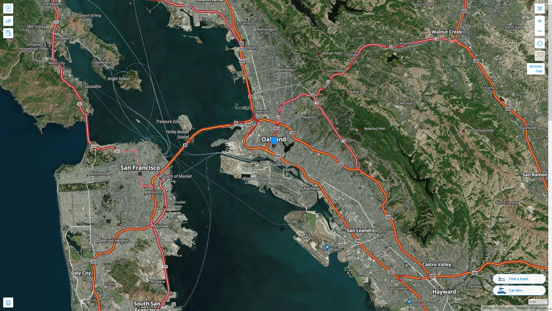 Oakland California Map - United States