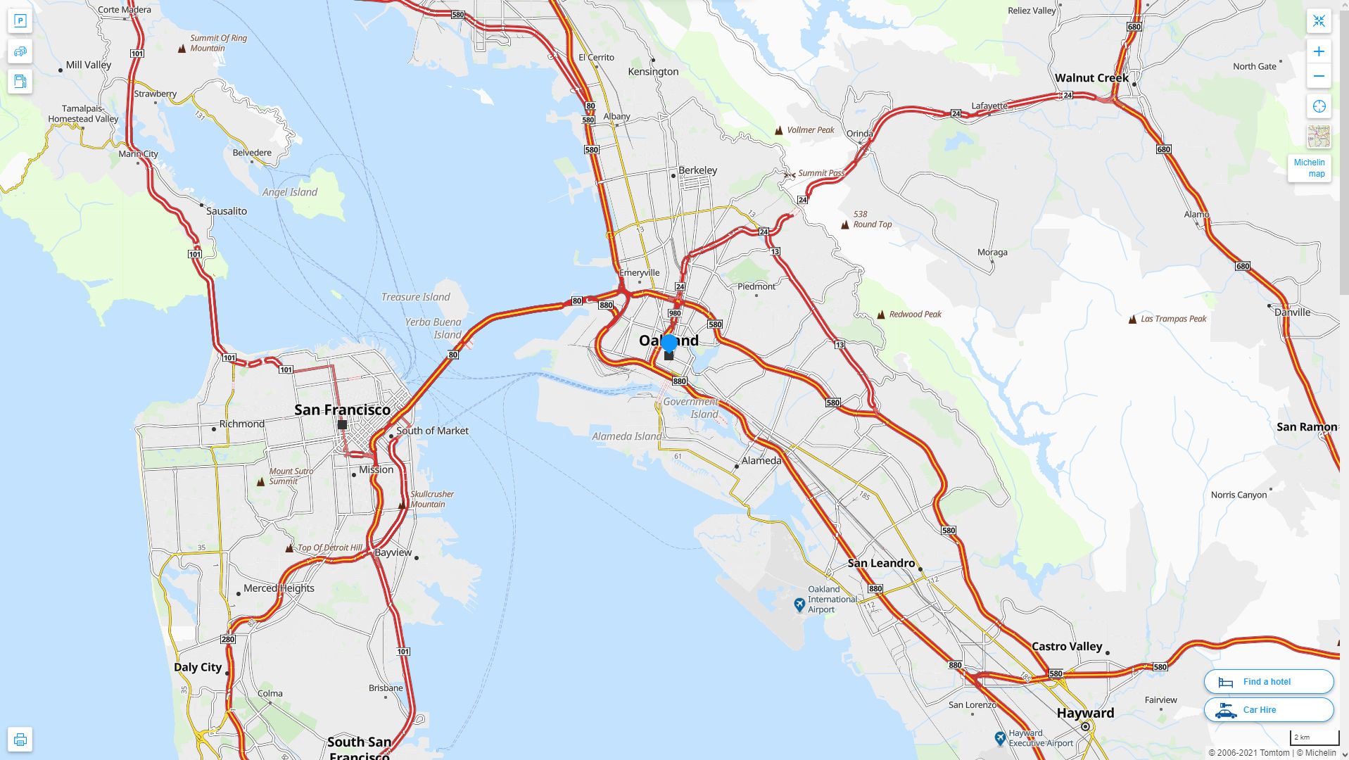 Oakland California Map - United States