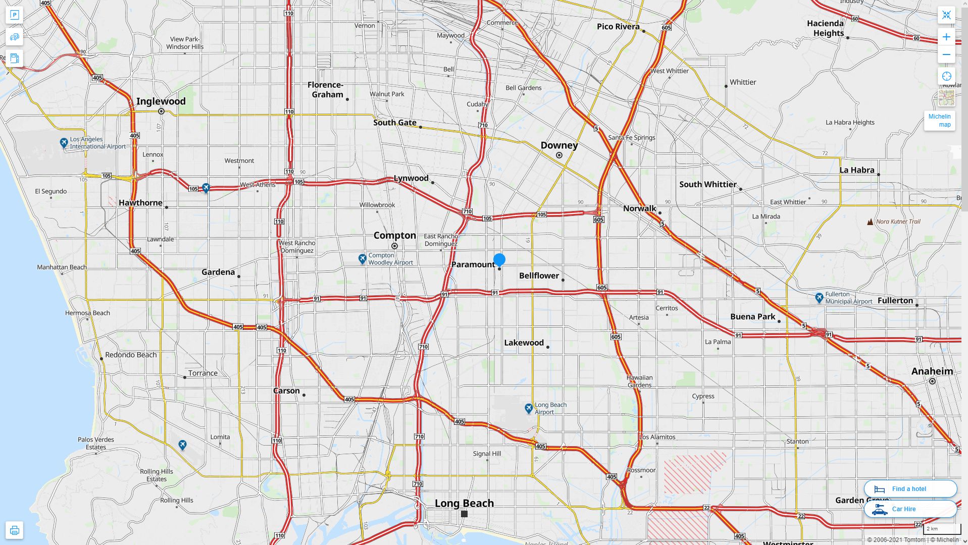 Paramount, California Map