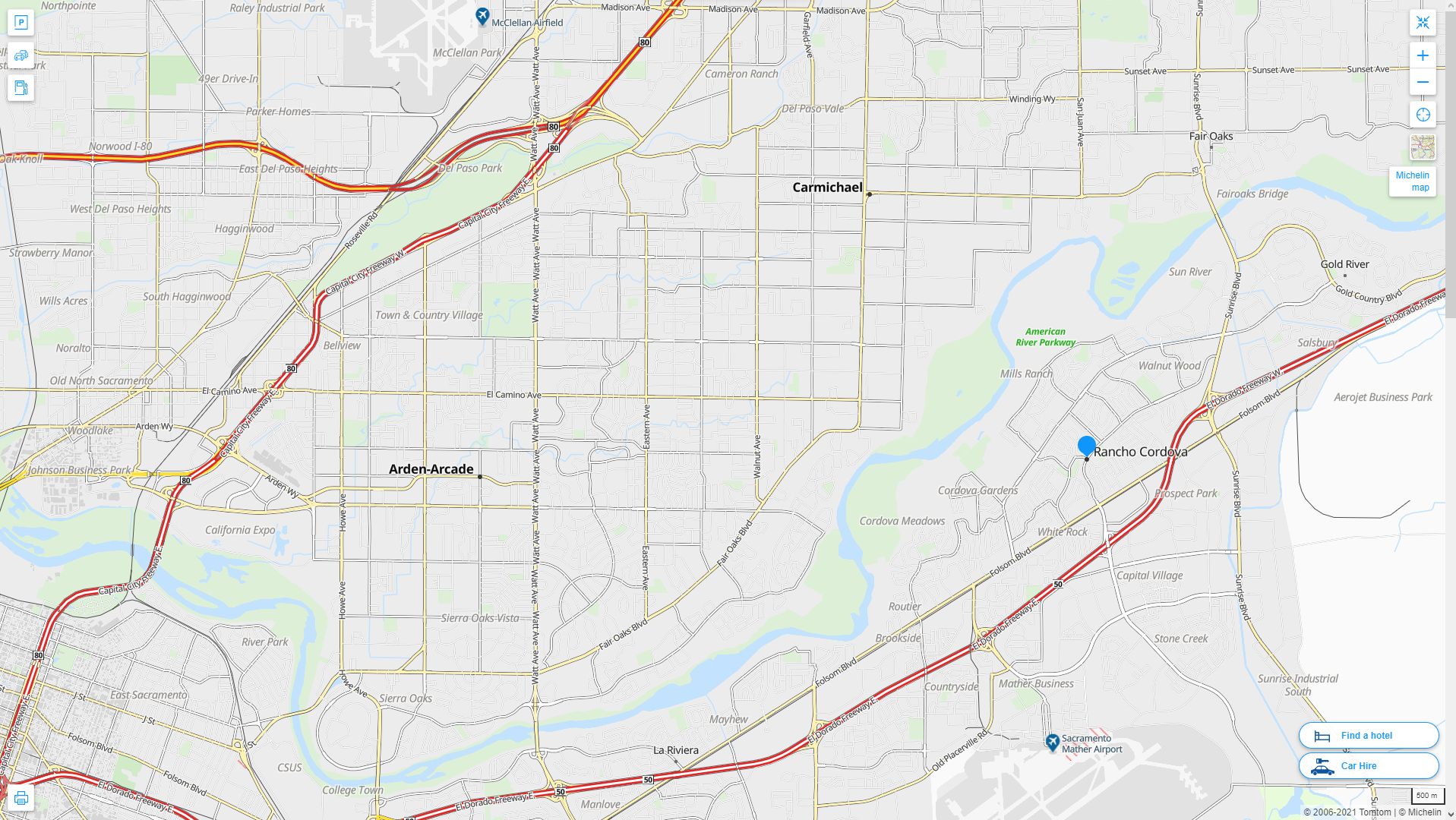 Rancho Cordova California Map - United States