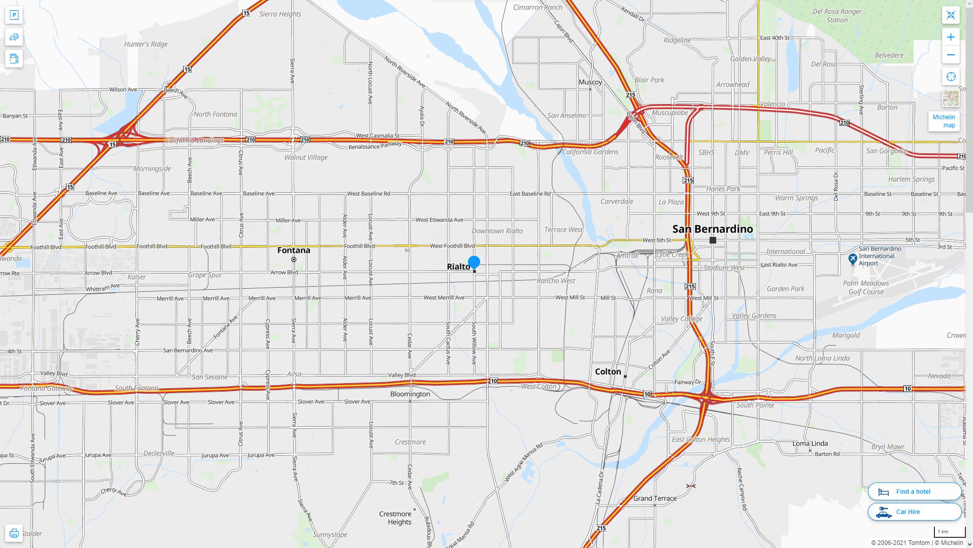 Rialto, California Map