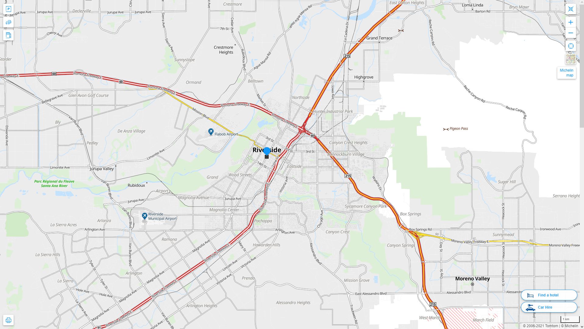 Riverside, California Map
