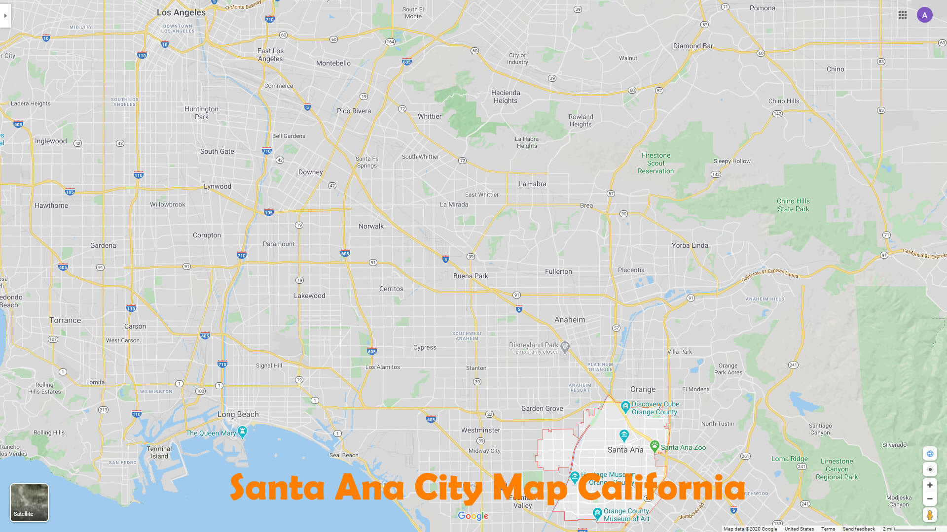 Santa Ana, California Map