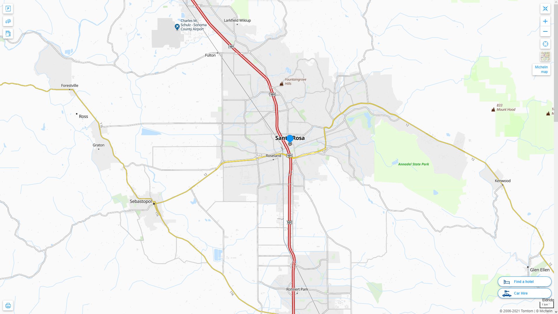 Santa Rosa, California Map