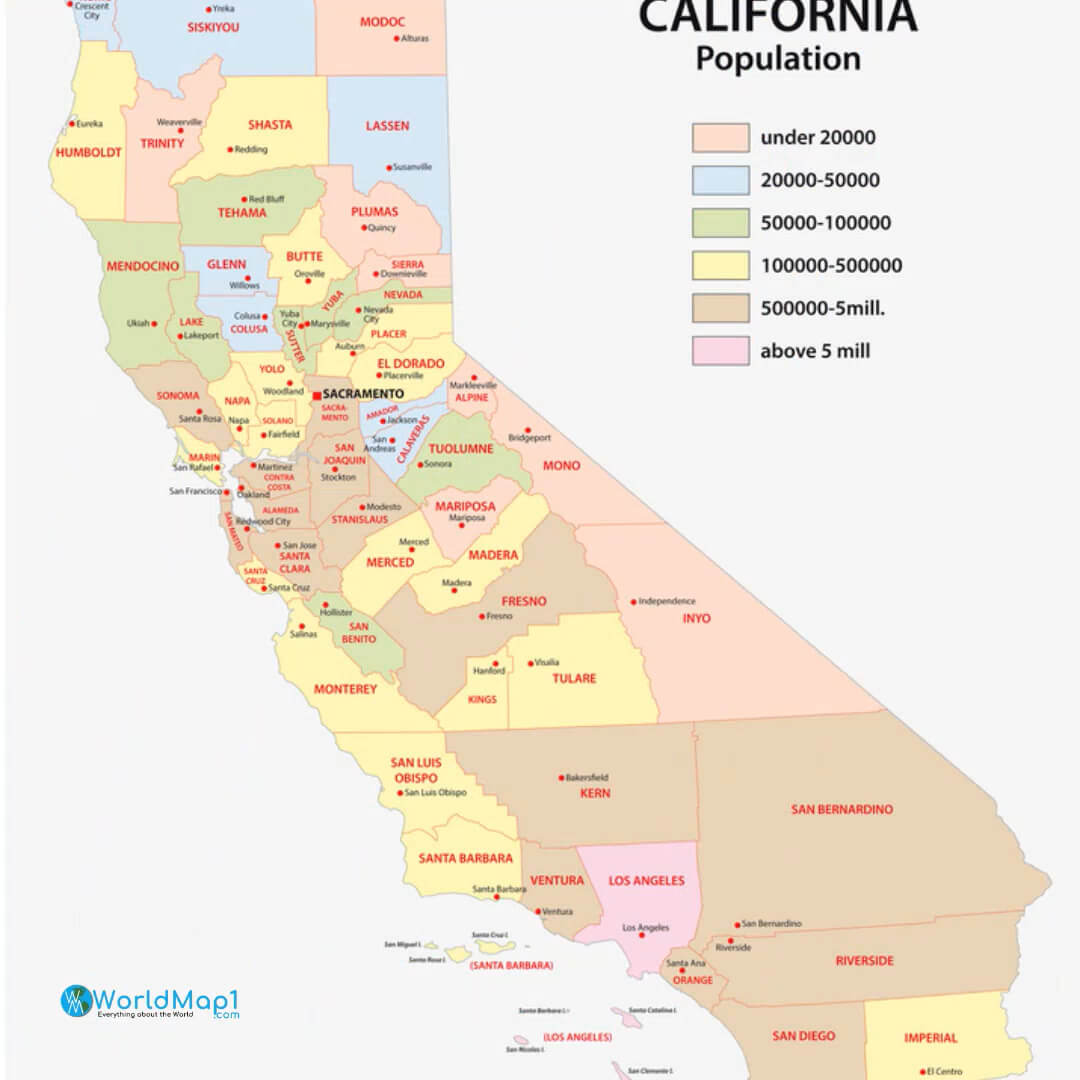 California Free Printable Map