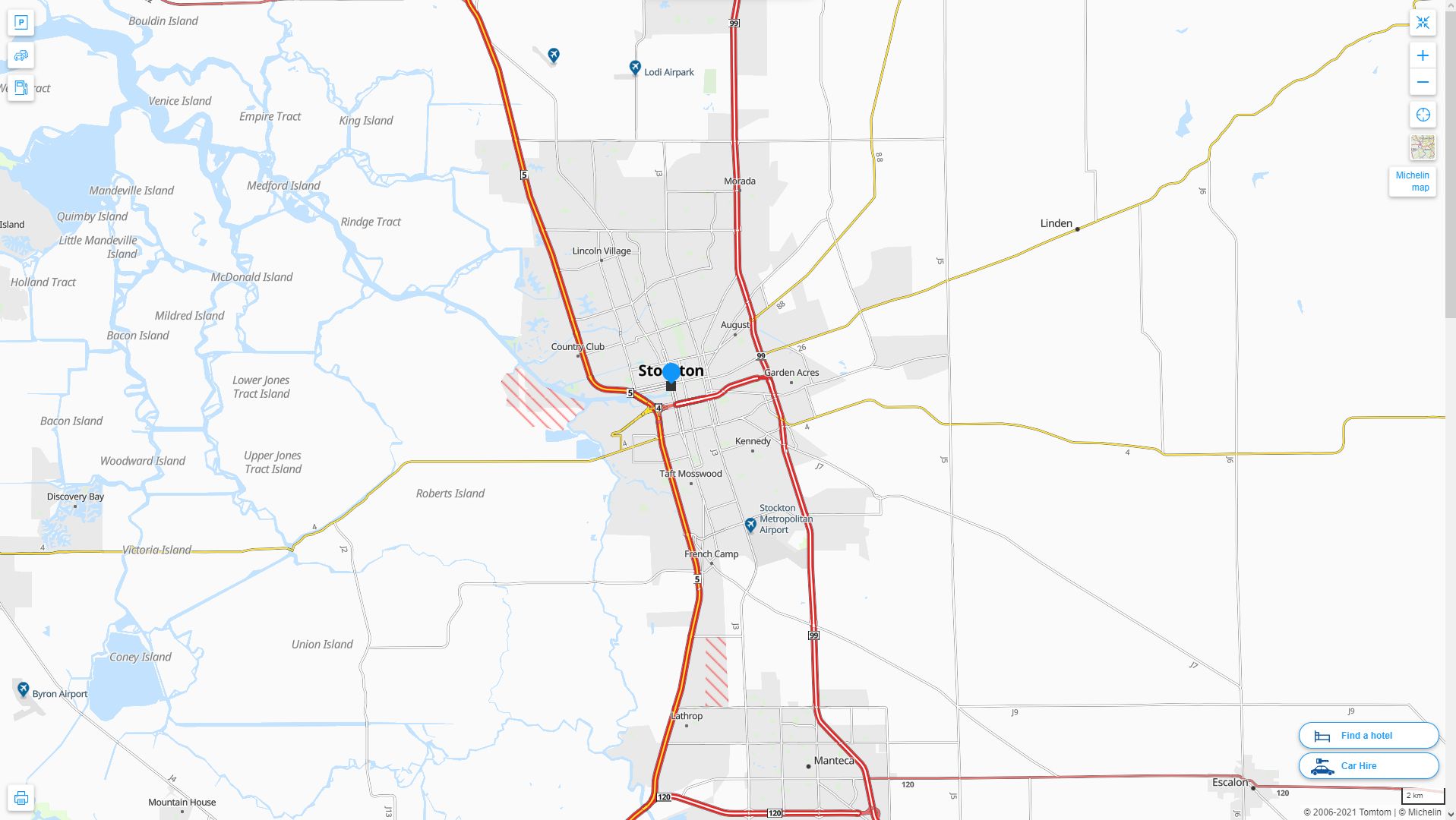 Stockton, California Map