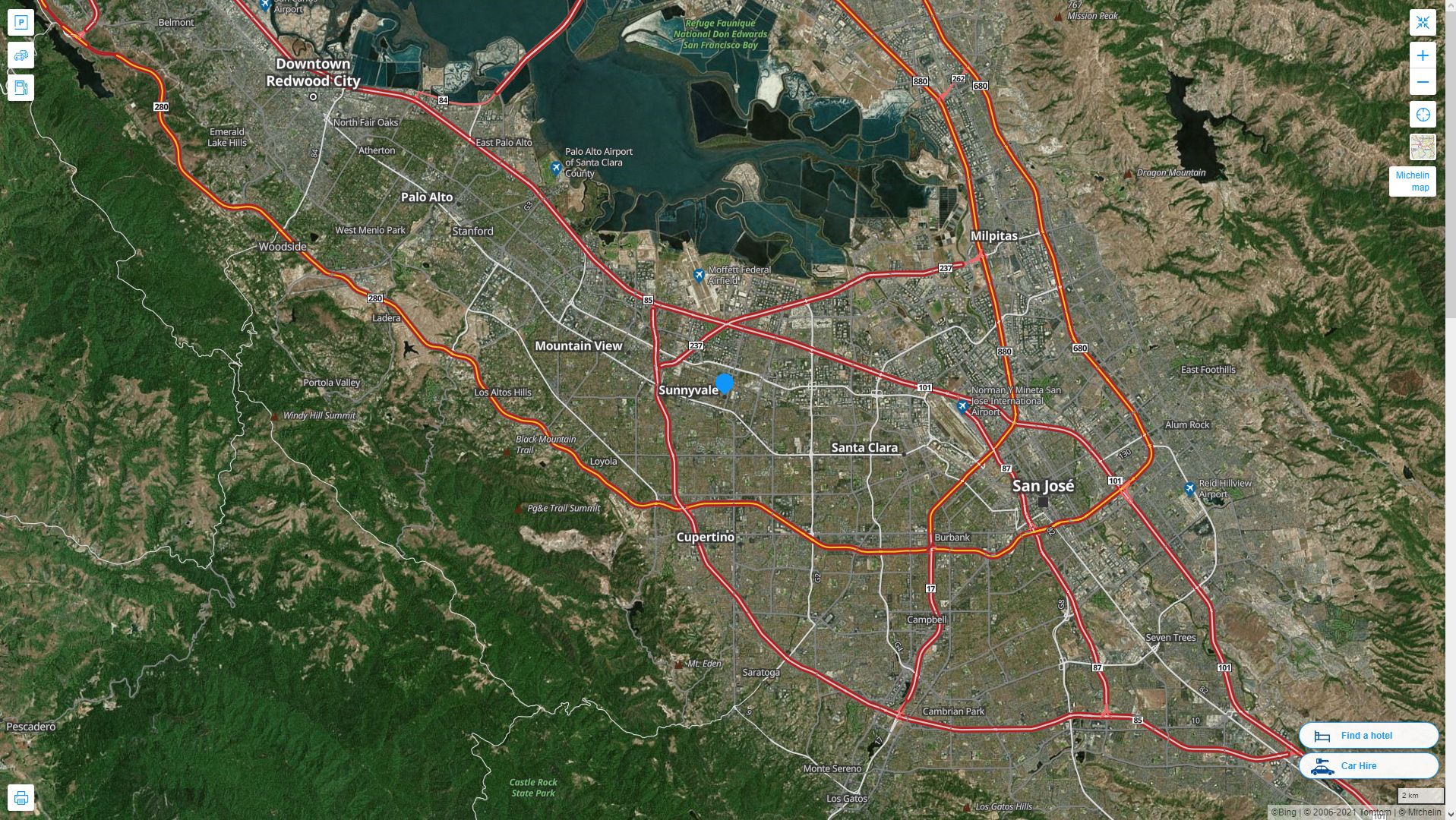 Sunnyvale, California Map