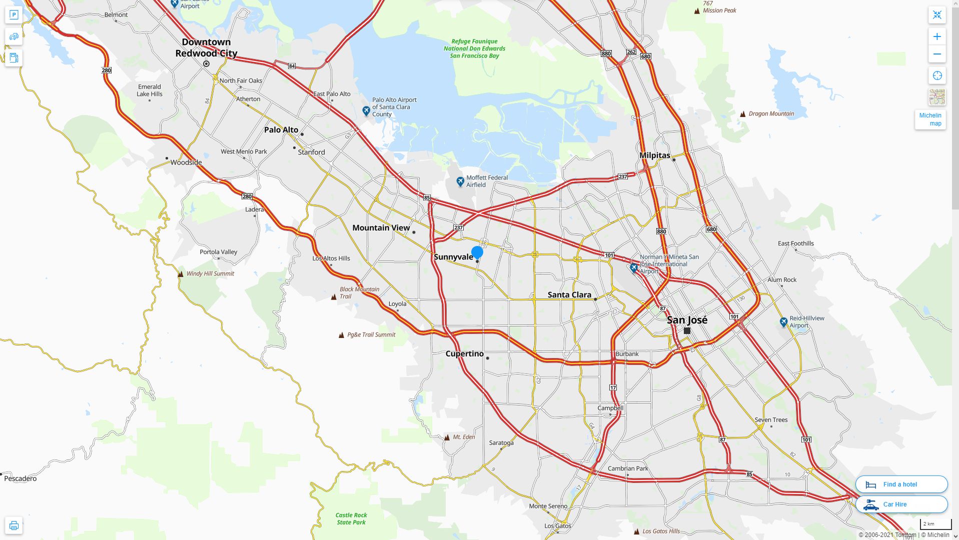 Sunnyvale, California Map