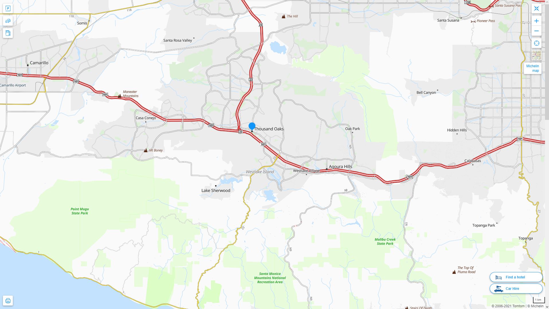 Thousand Oaks, California Map