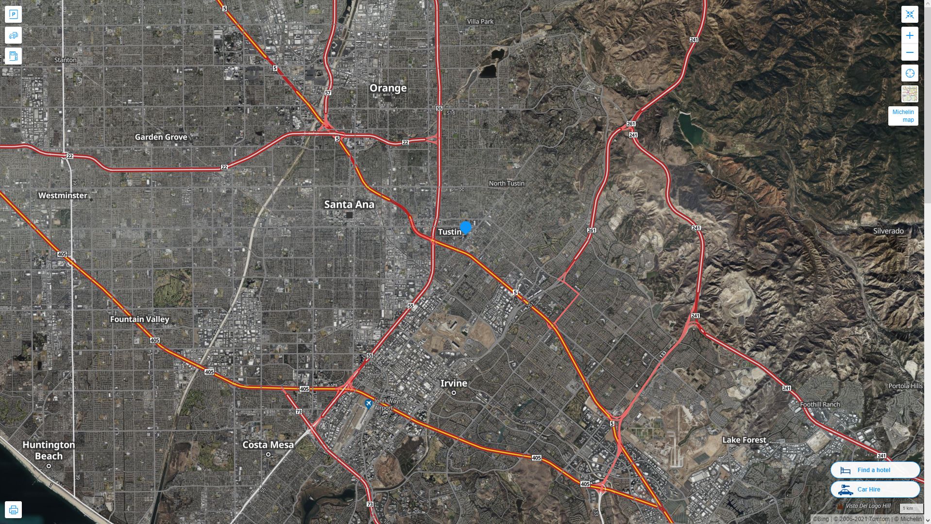 Tustin, California Map