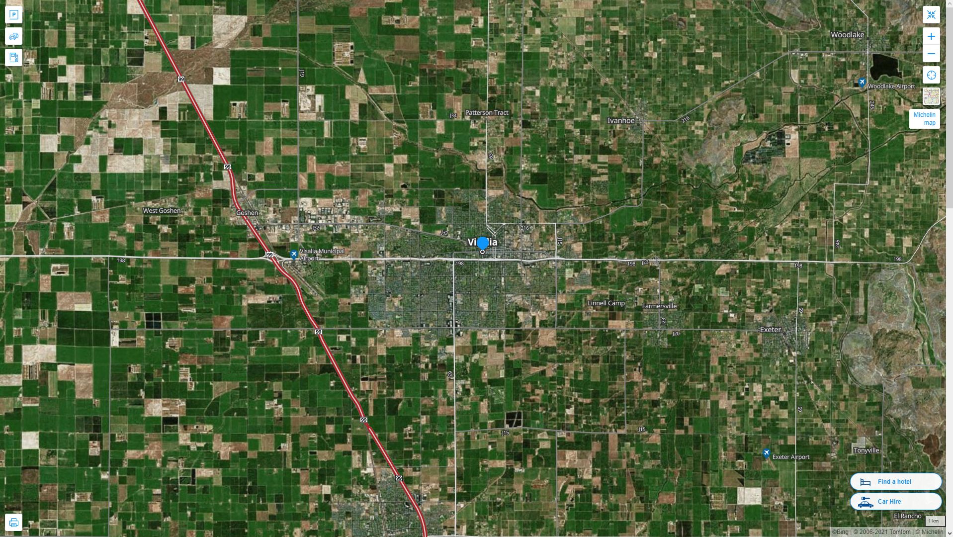 Visalia, California Map