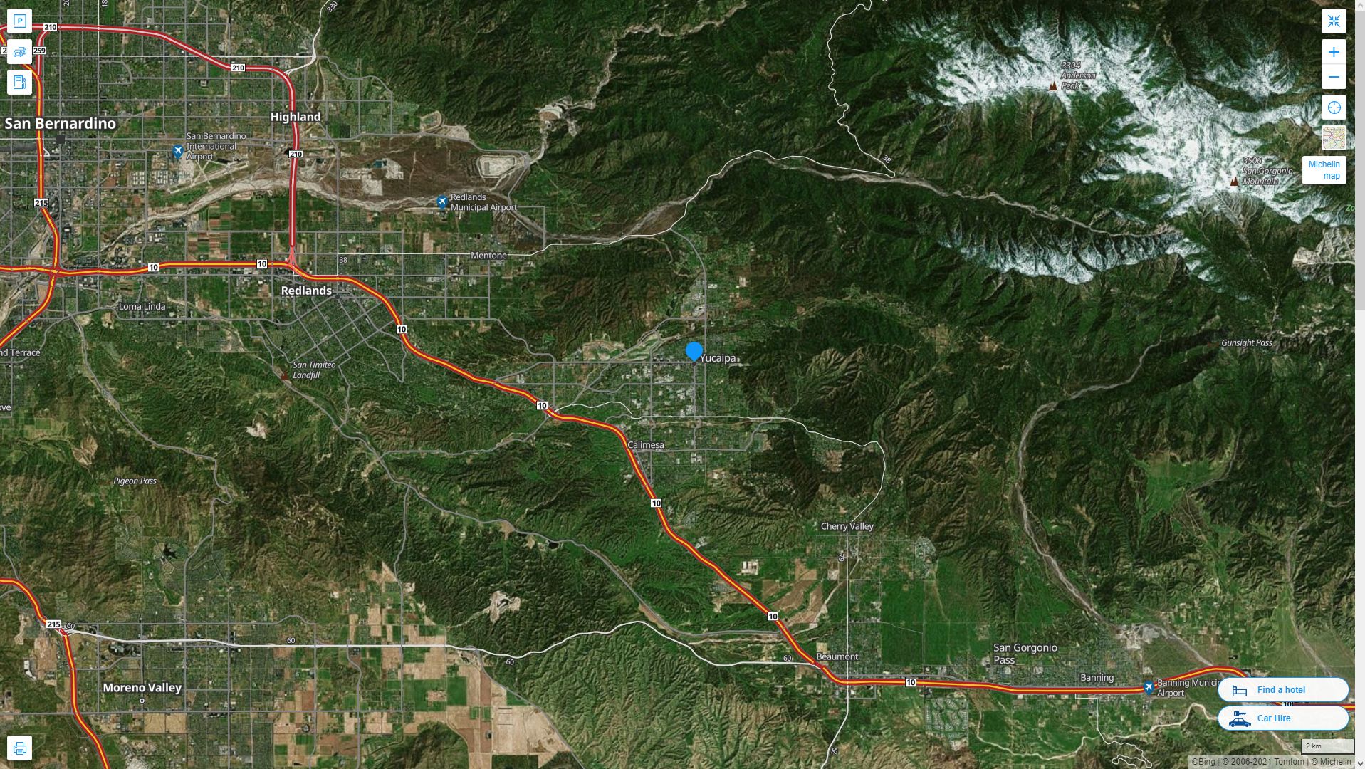 Yucaipa, California Map