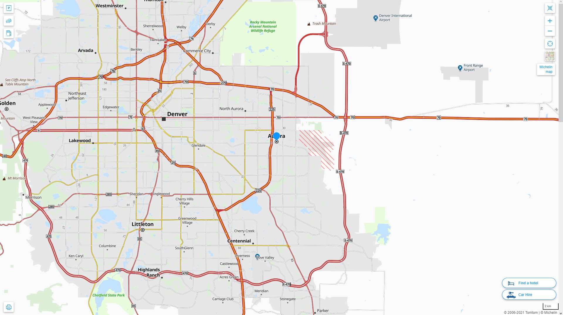 Aurora, Colorado Map