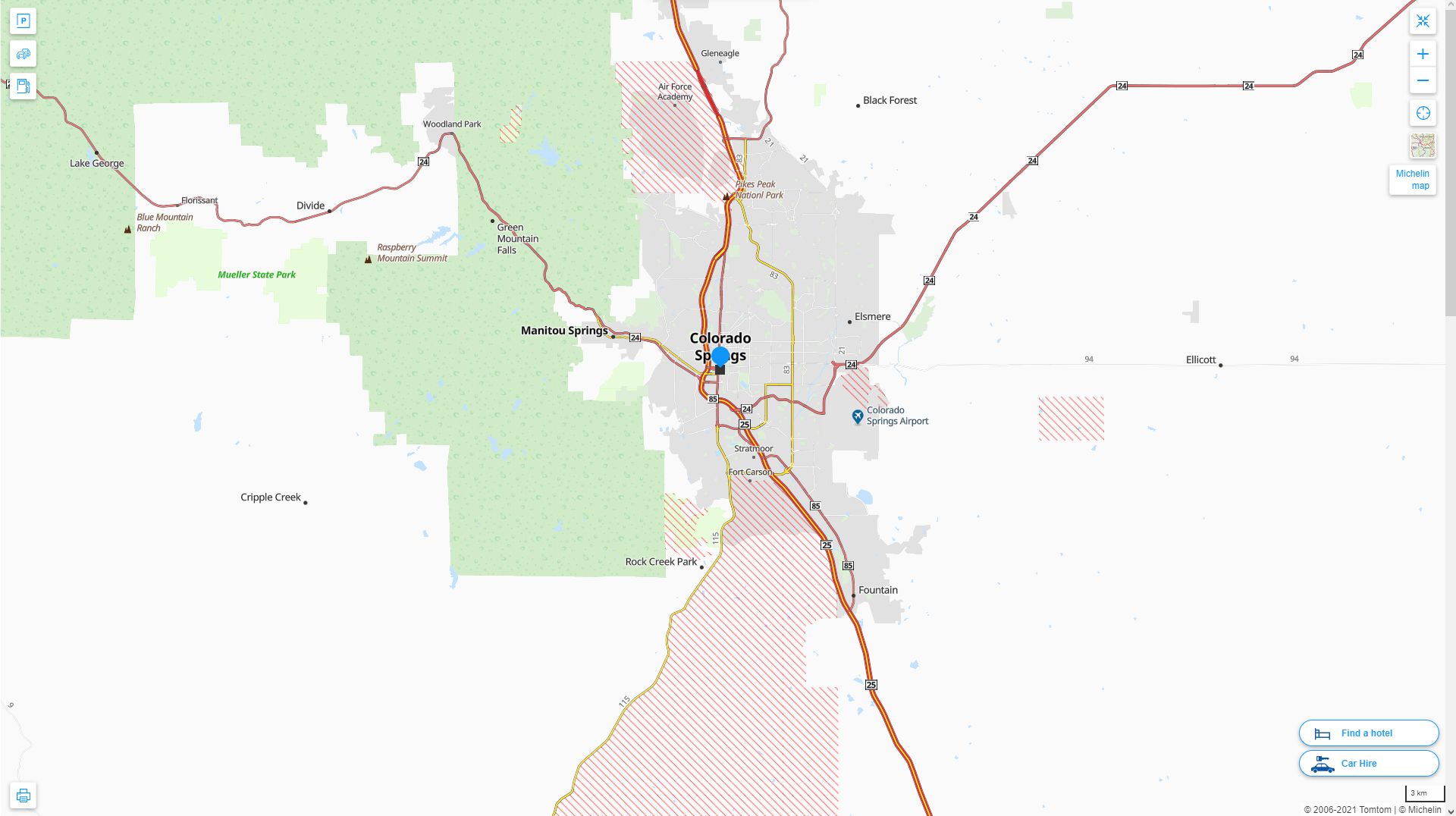 Colorado Springs, Colorado Map