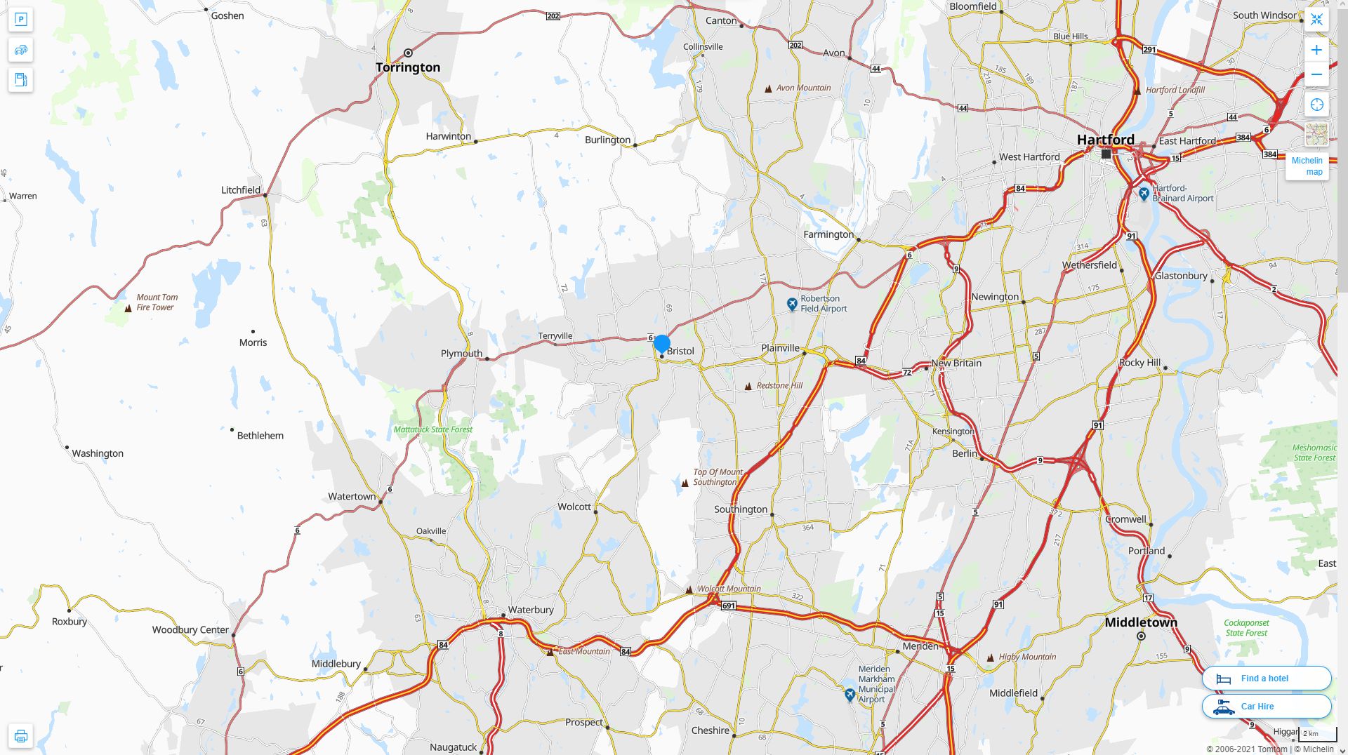 Bristol, Connecticut Map