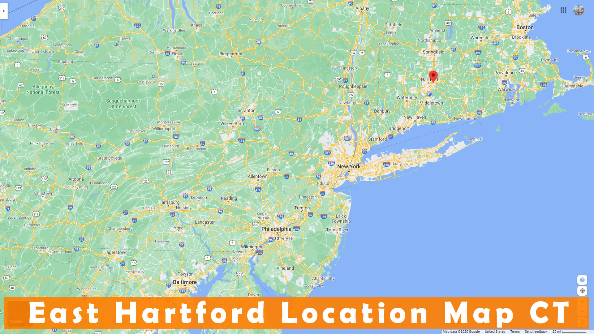 East Hartford, Connecticut Map