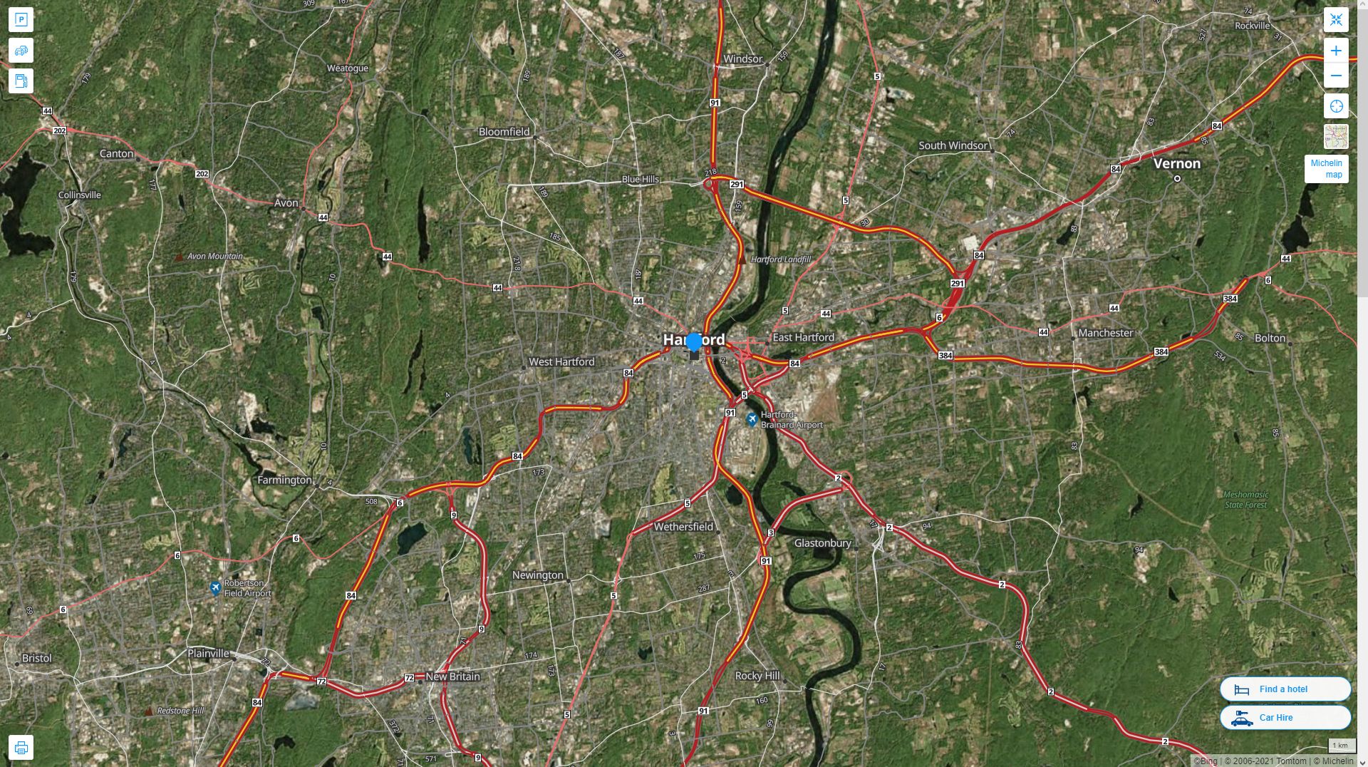 Hartford, Connecticut Map