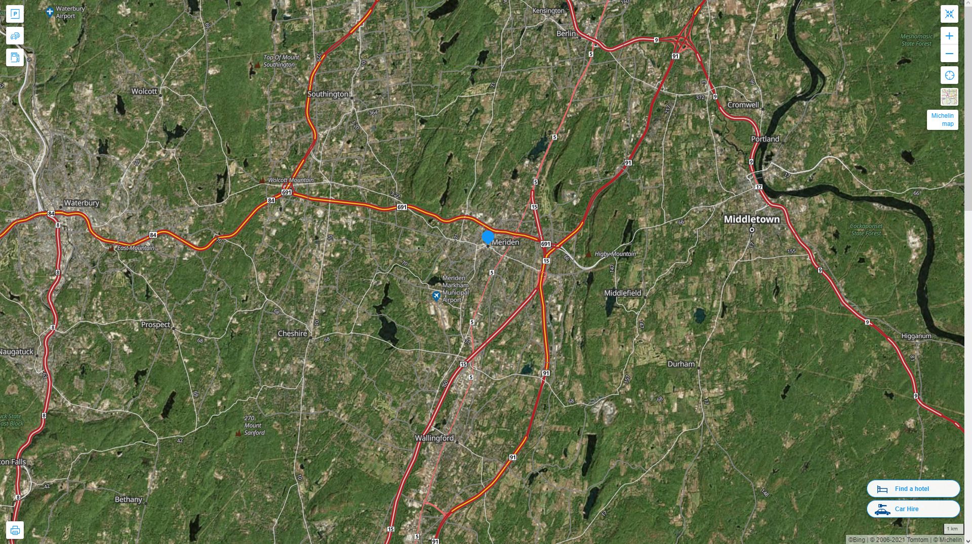 Meriden Connecticut Map - United States