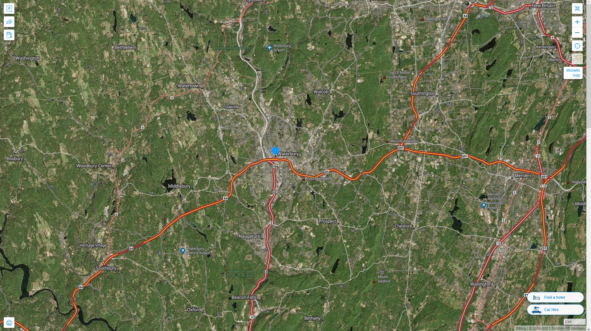 Waterbury, Connecticut Map