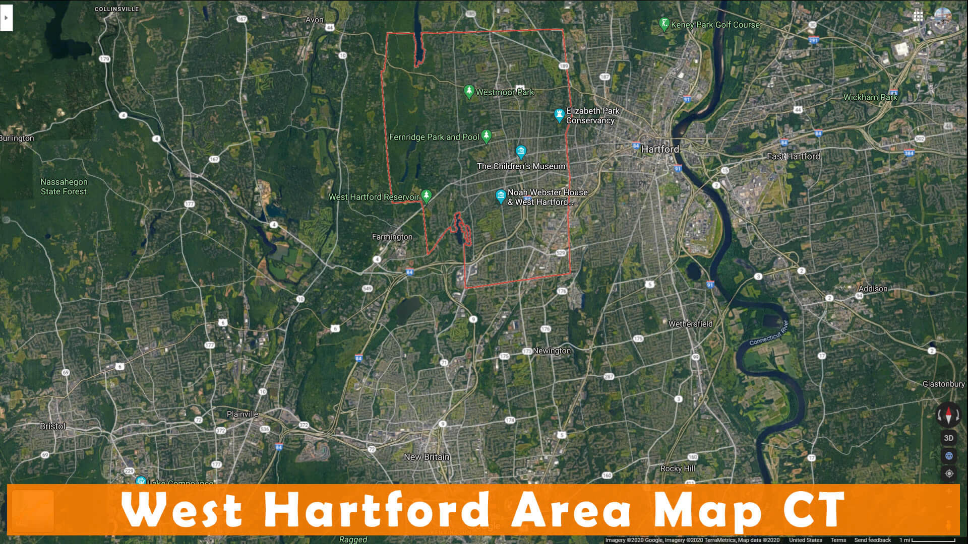 West Hartford Connecticut Map - United States