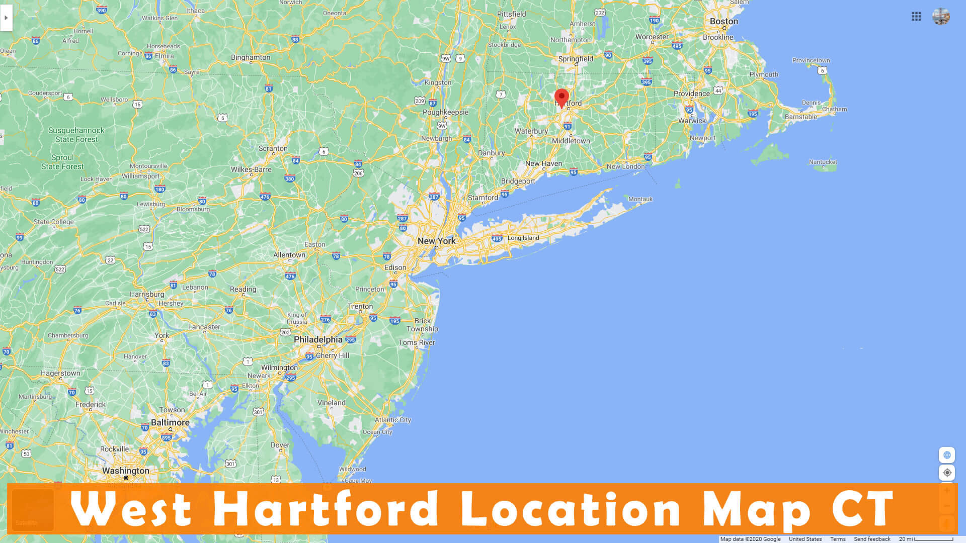 West Hartford, Connecticut Map