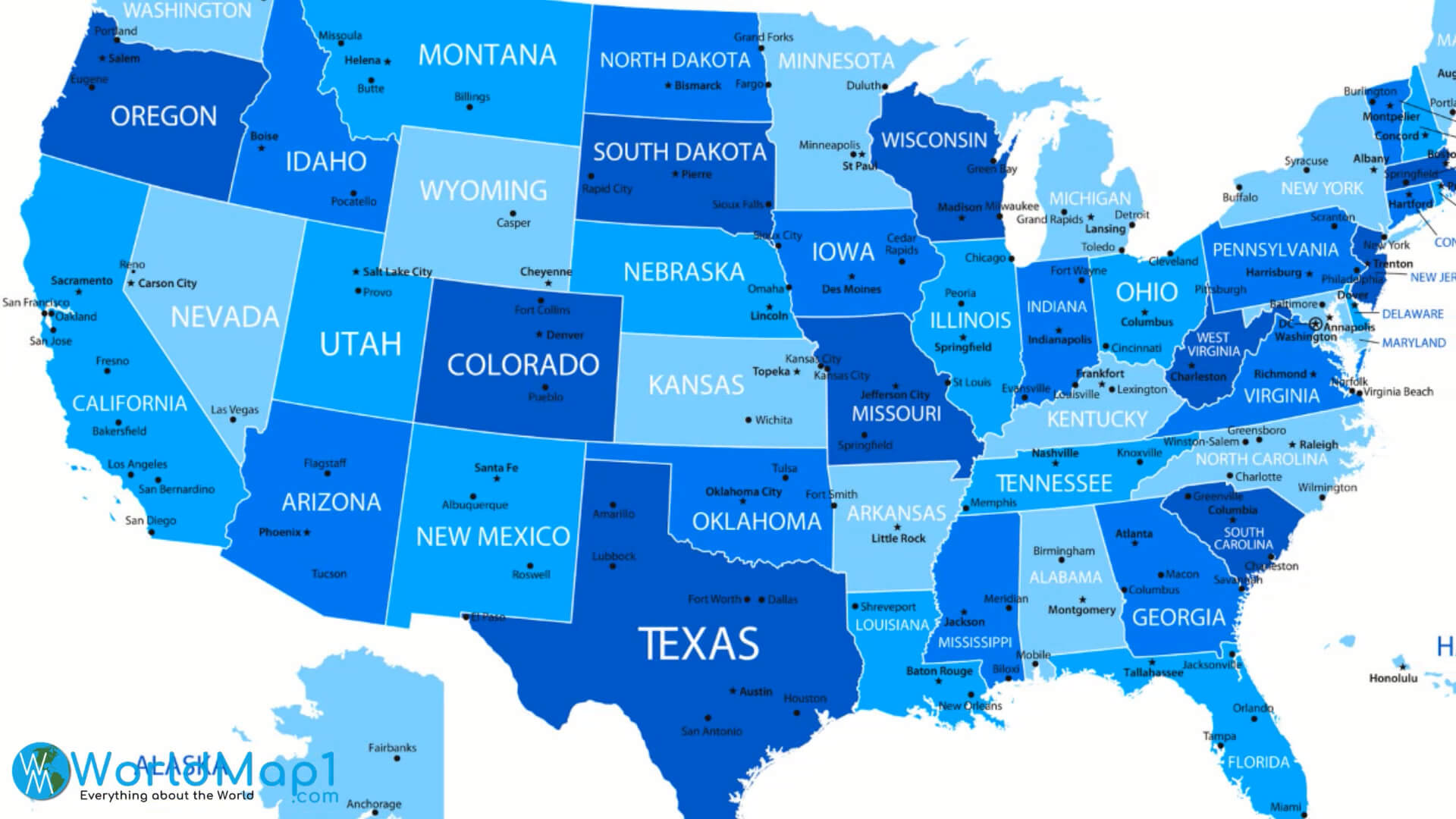 Large Color Map of the USA