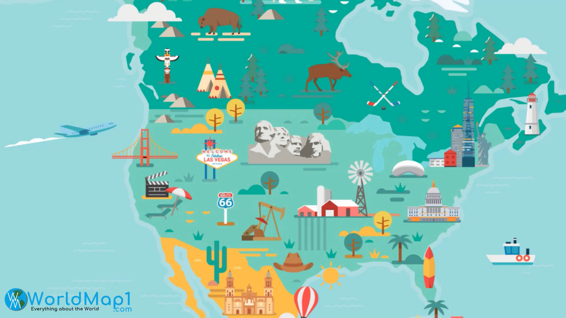 Free Printable United States Map with States