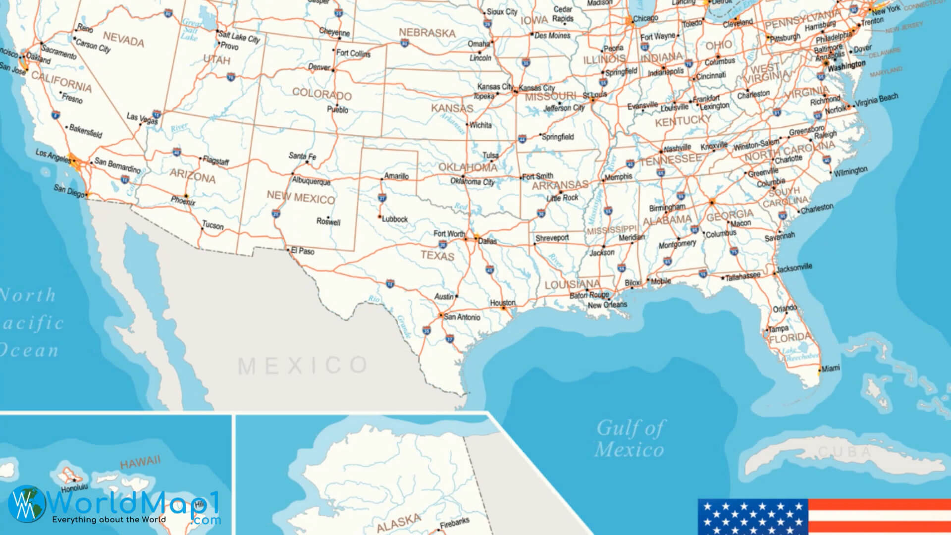 The Map of The United States