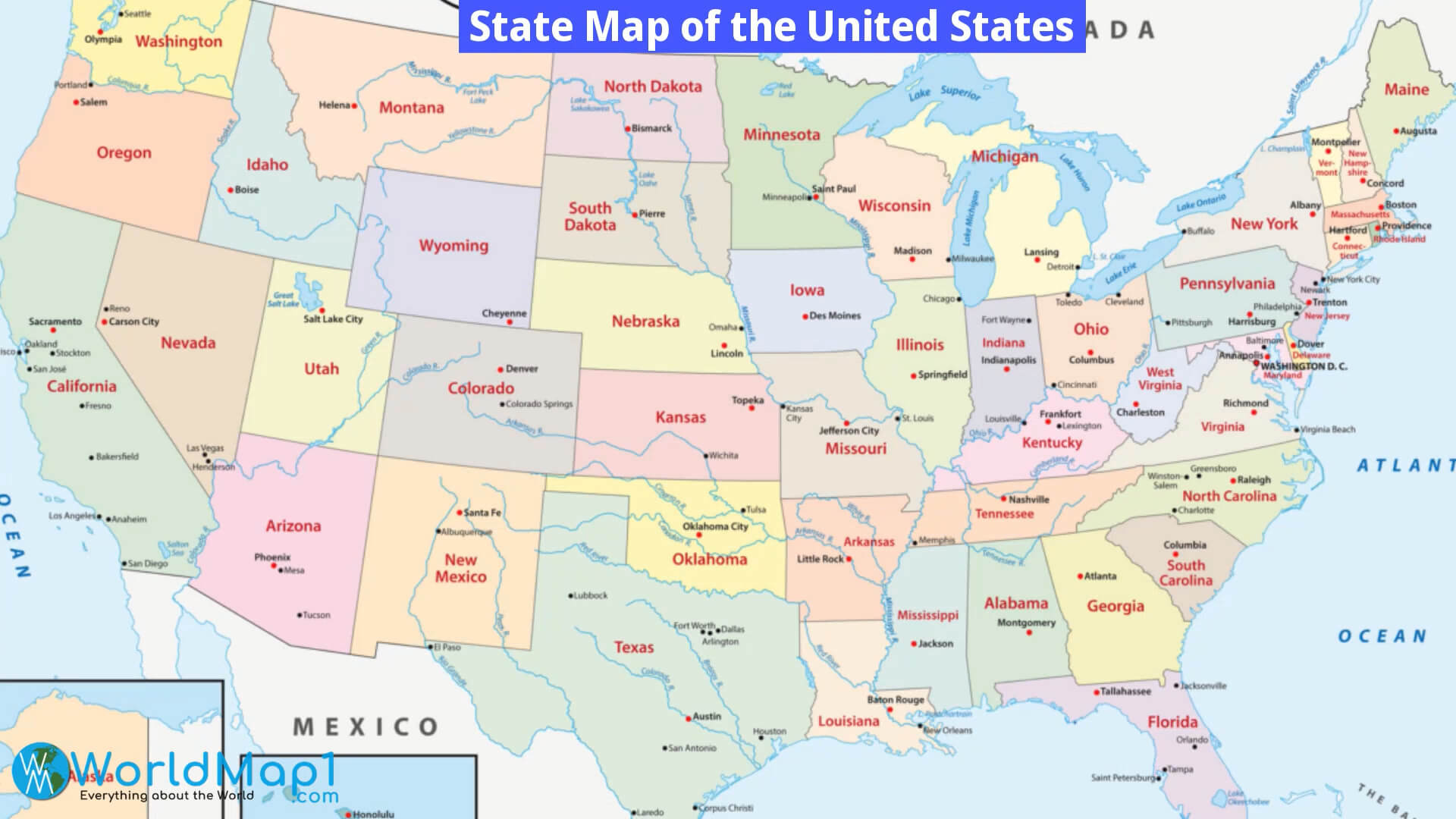 The Map of The United States