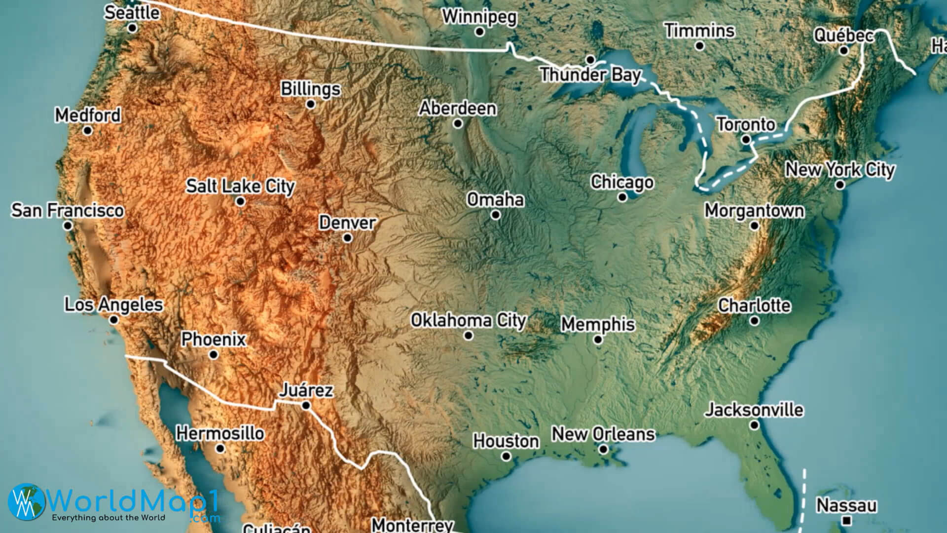 US Interstate Highway Map with Major Cities