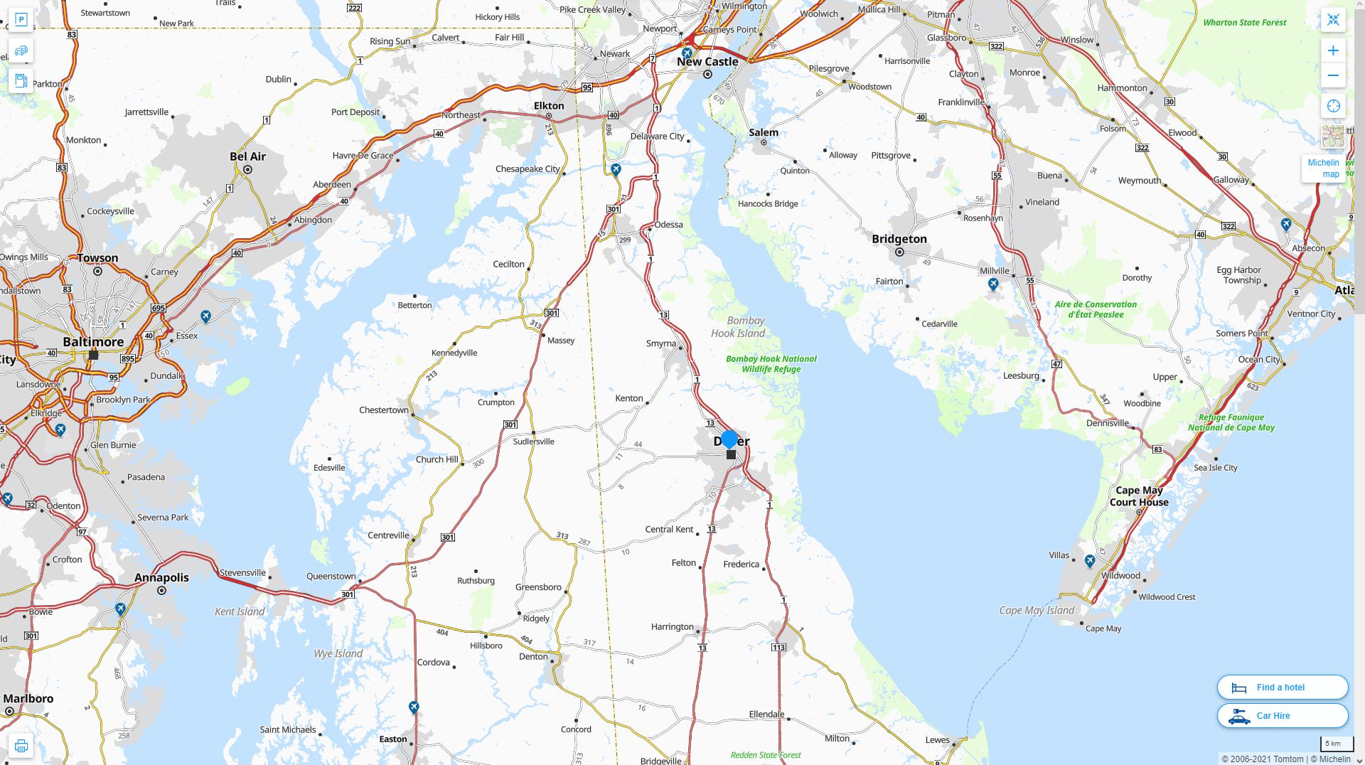 Dover, Delaware Map
