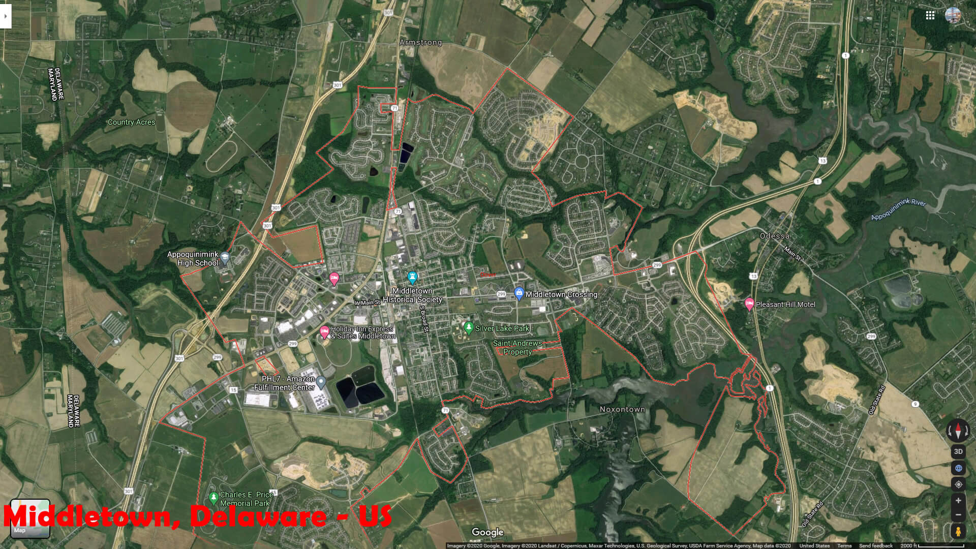 Middletown, Delaware Map