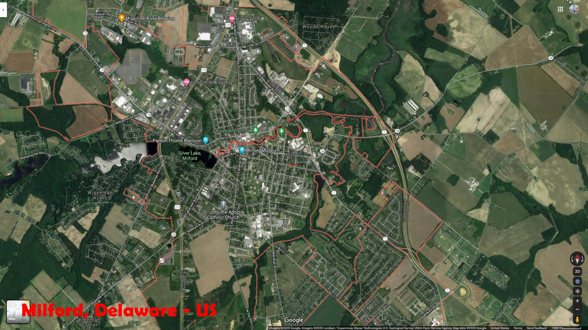 Milford, Delaware Map