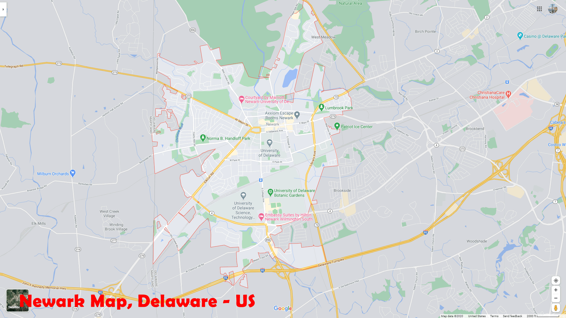 Newark, Delaware Map
