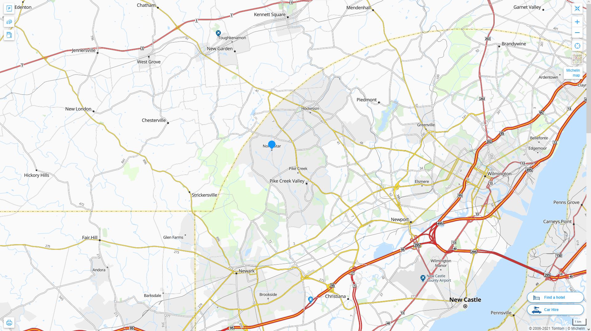 North Star, Delaware Map