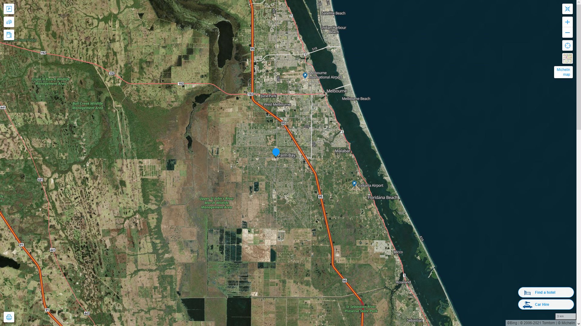 Palm Bay, Florida Map