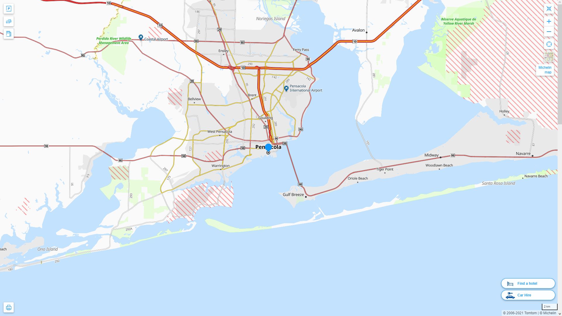Pensacola, Florida Map