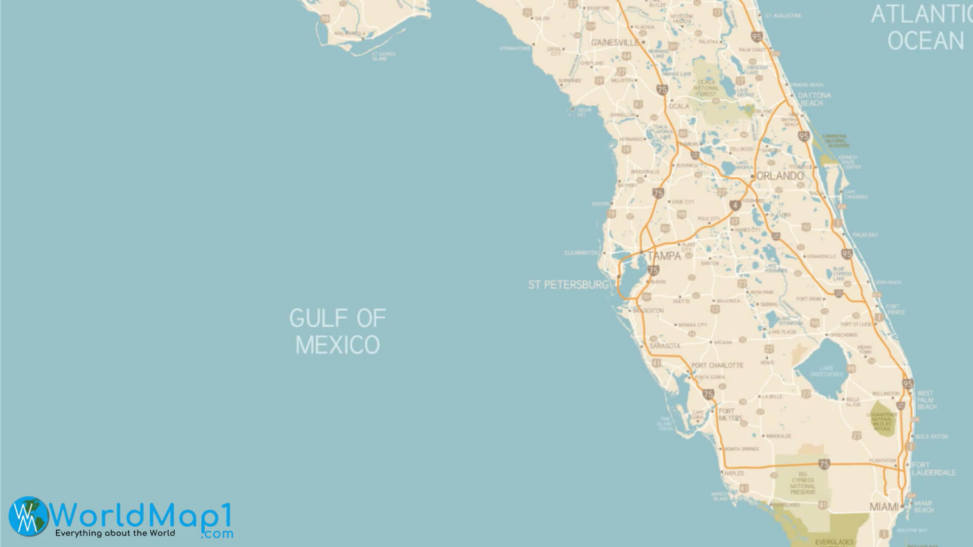 Florida Free Printable Map