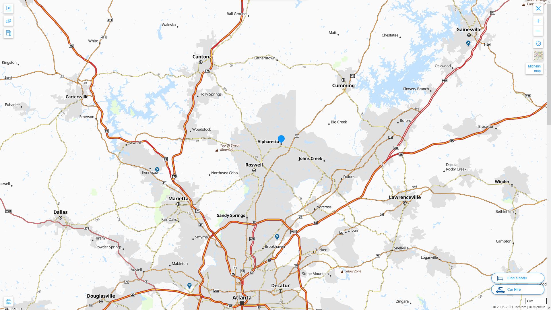 Alpharetta, Georgia Map