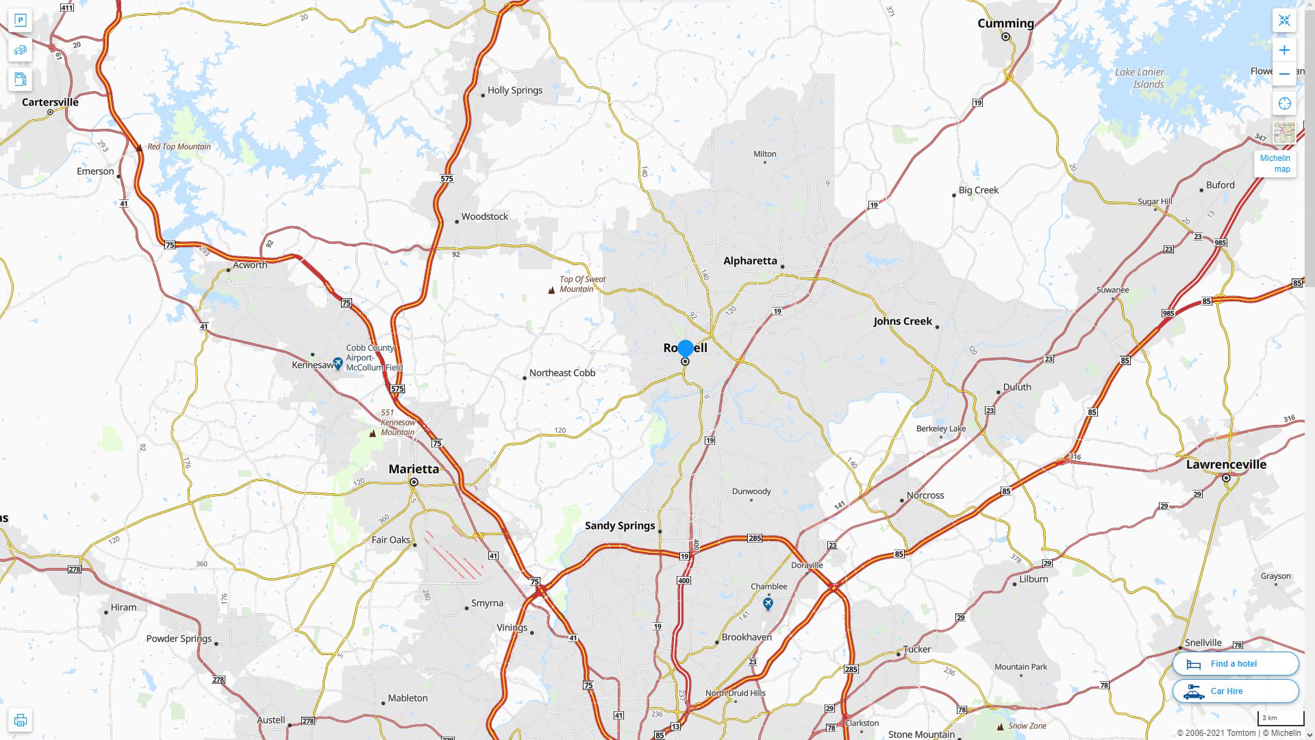 Roswell, Georgia Map