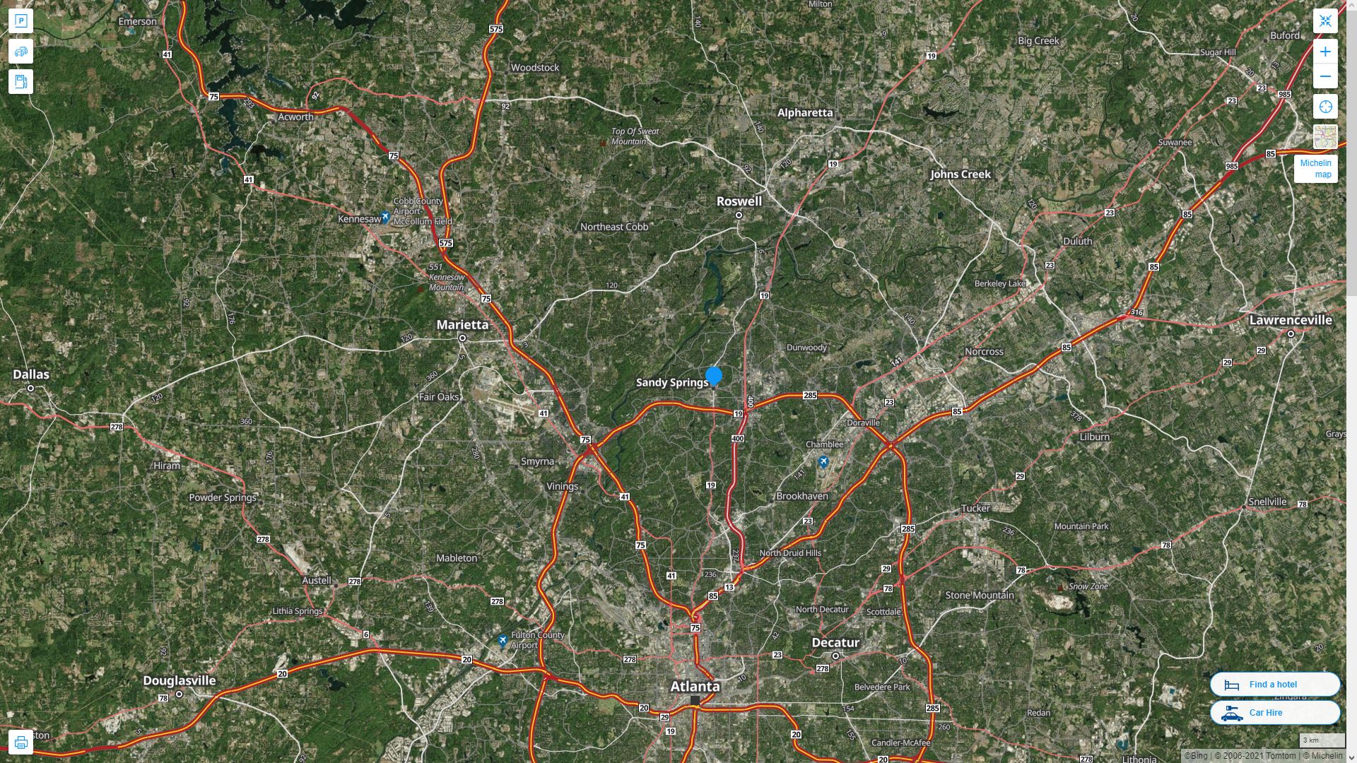 Sandy Springs, Georgia Map