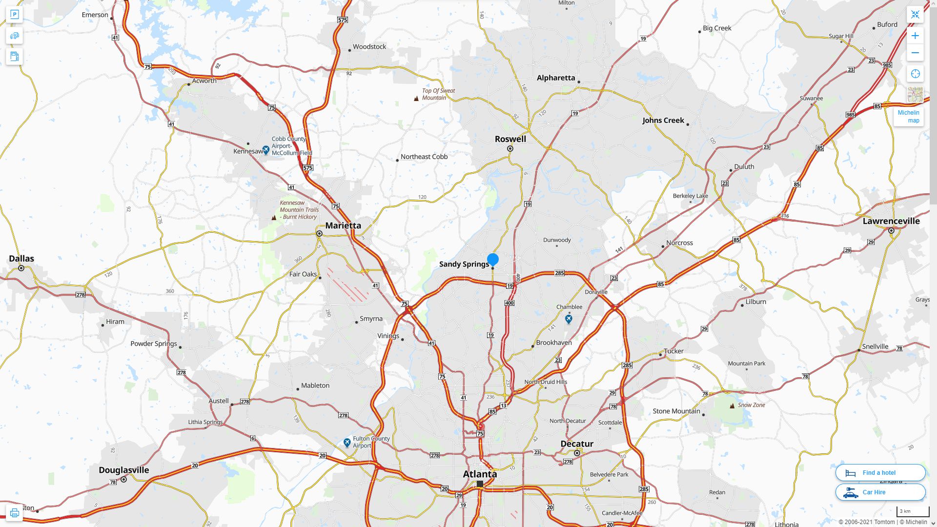Sandy Springs, Georgia Map